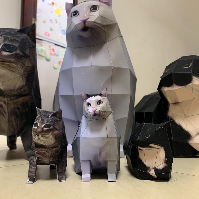 Meme Cat Papercraft - Etsy