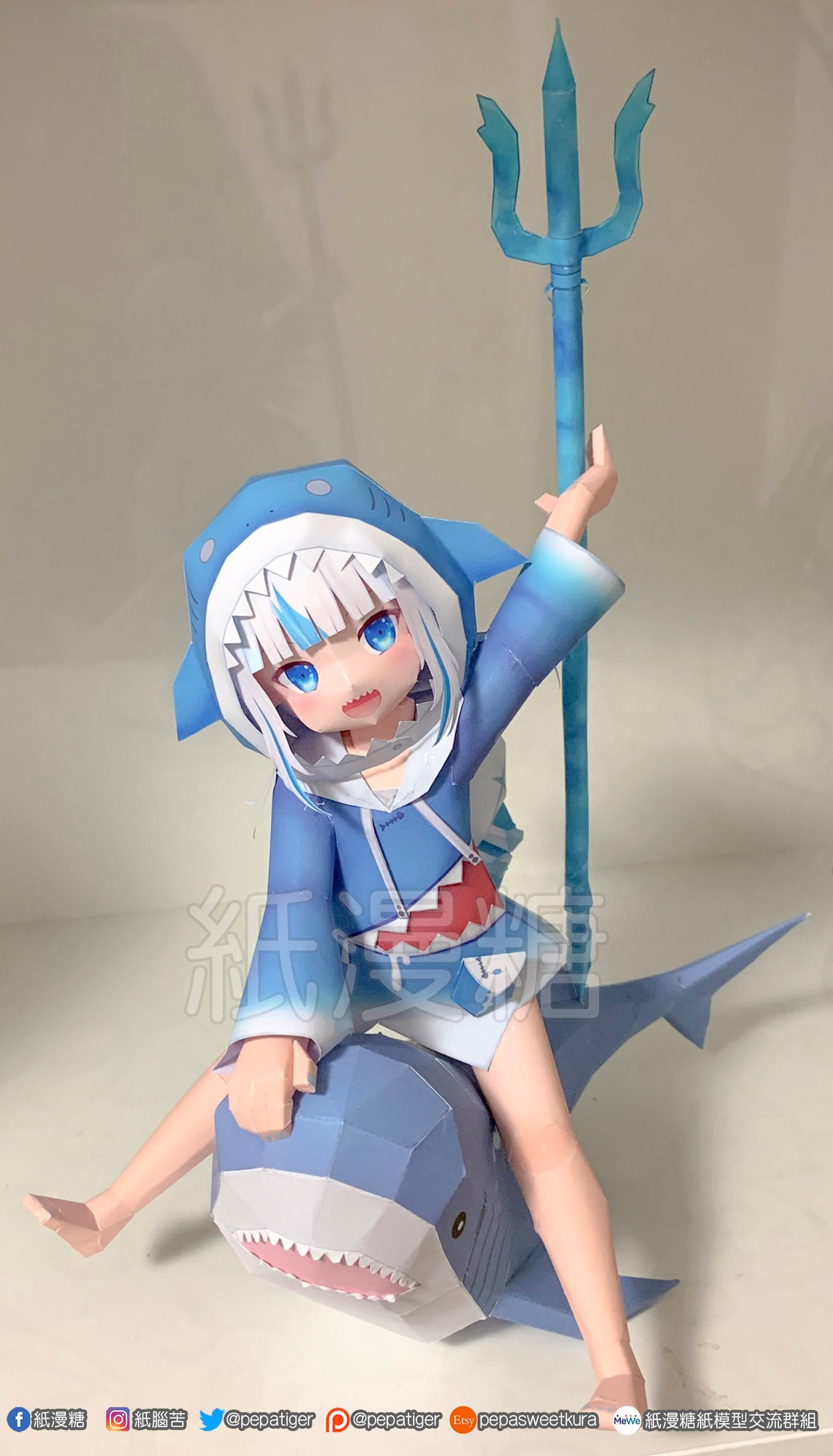 Vtuber Gawr Gura Papercraft Pepakura 3D Model Paper - Etsy Australia