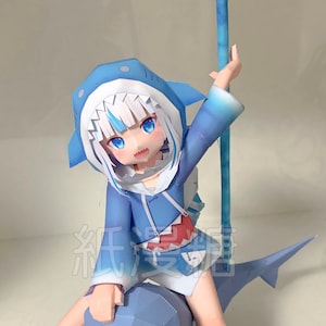 Vtuber, Gawr Gura , Papercraft , Pepakura, 3D Model Paper , PDF ...