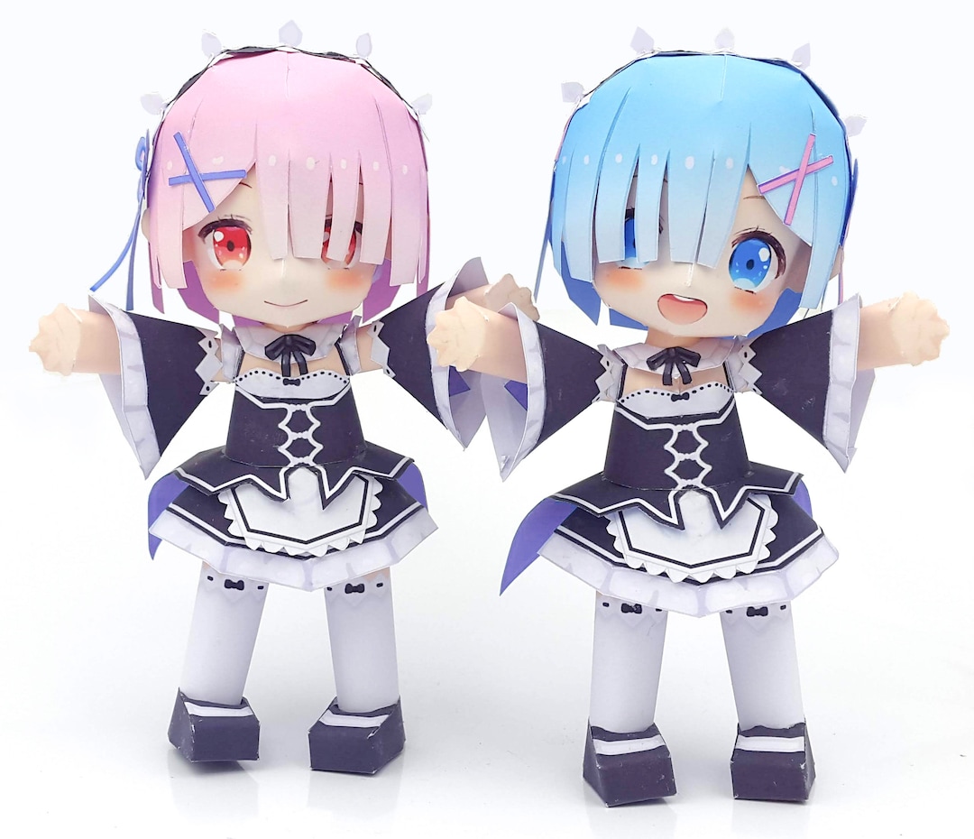 Rem Ram ,emilia, Beatrice, Papercraft , Pepakura, 3D Model Paper , PDF ...