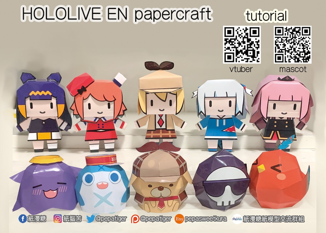 Vtuber, EN , Papercraft , Pepakura, 3D Model Paper , PDF Template , DIY ...