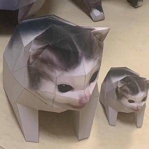 Big Memes Cat ,baby Kitler Cat 1:1 & Mini , Memes , Papercraft , PDF ...