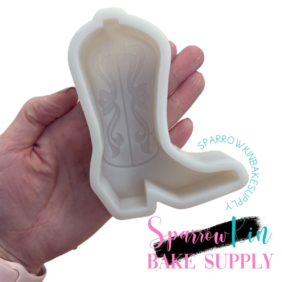 LARGE COWBOY BOOT Silicone Mold | Resin | Clay | Soap | Wax | Cake Size ...