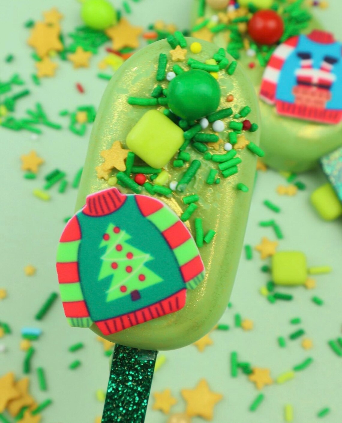 GREEN GLITTER Cakesicle/ Popsicle Sticks 12pk - Etsy