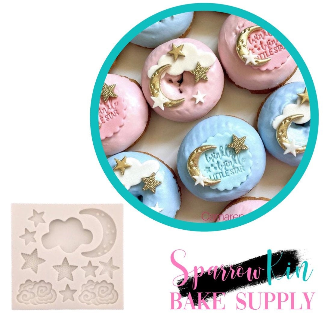 TWINKLE LITTLE STAR Silicone Mold | Moon | Stars | Cloud | Resin | Clay ...
