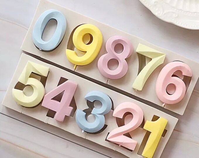 SIMPLE NUMBERS 2in Silicone Mold - Etsy