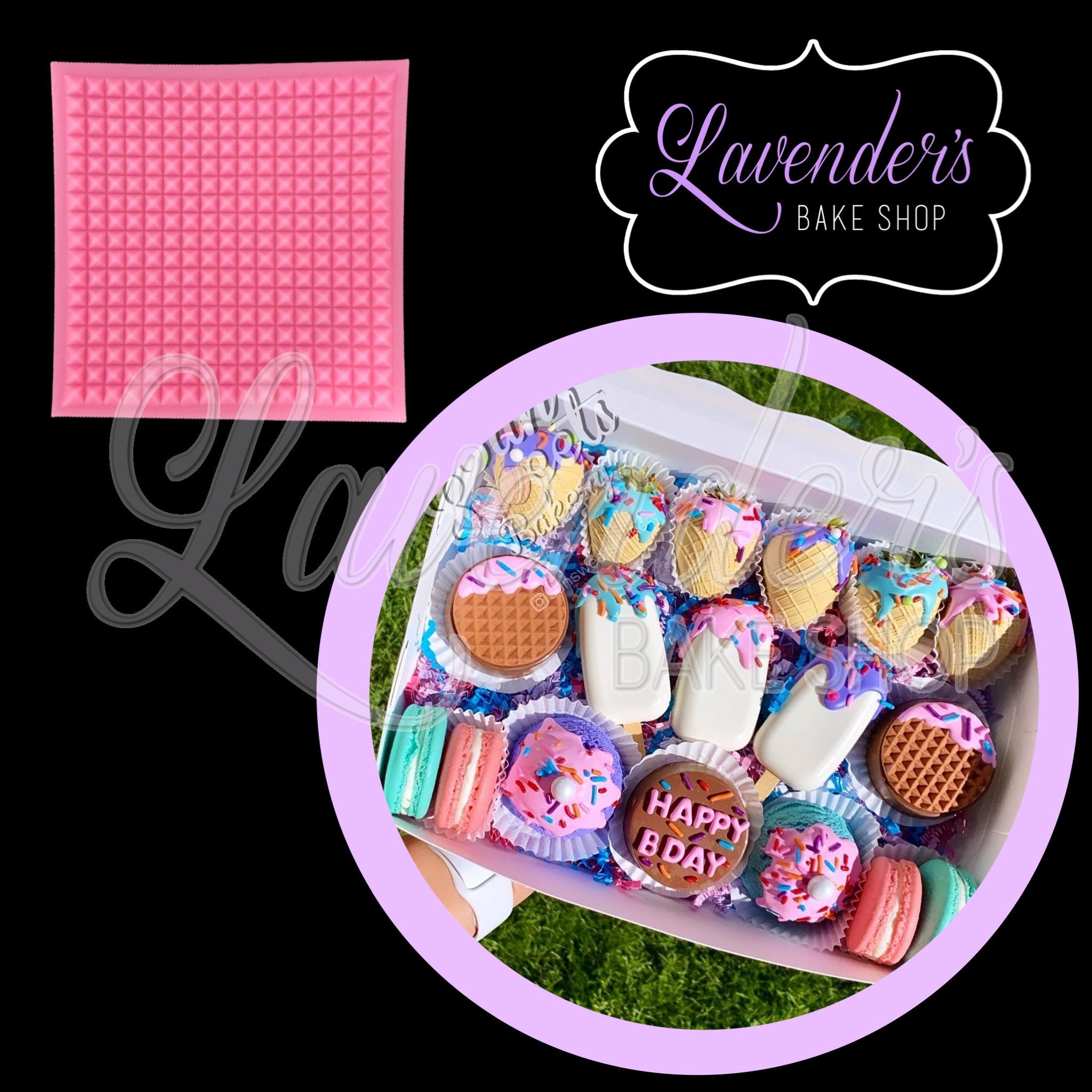 WAFFLE IMPRESSION MAT | Ice Cream Cone Texture | Fondant | Cupcake ...