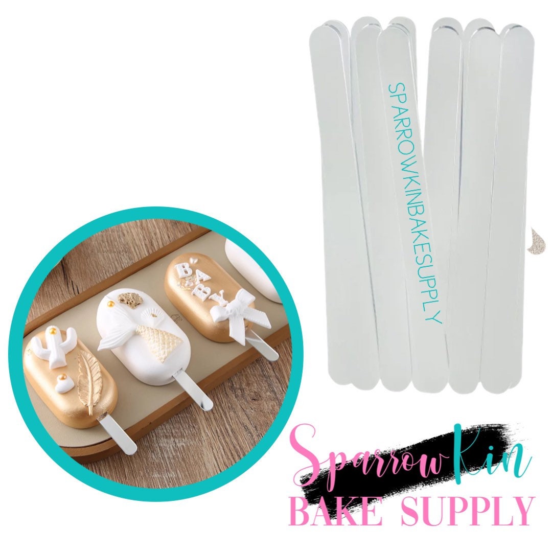 MIRRORED SILVER Cakesicle/ Popsicle Acrylic Sticks 12pk - Etsy