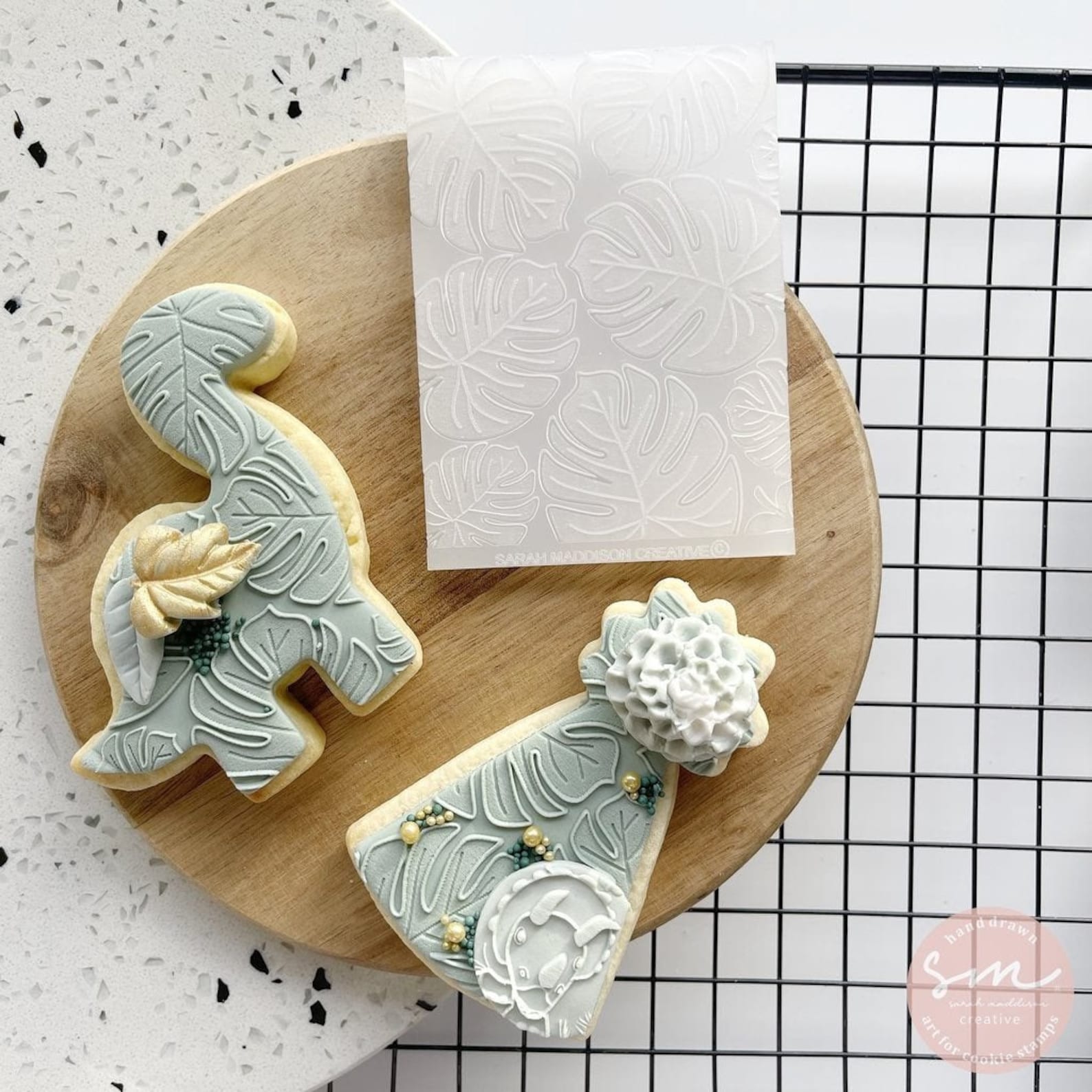 MONSTERA PATTERN Sarah Maddison Cookie Stamp | Etsy