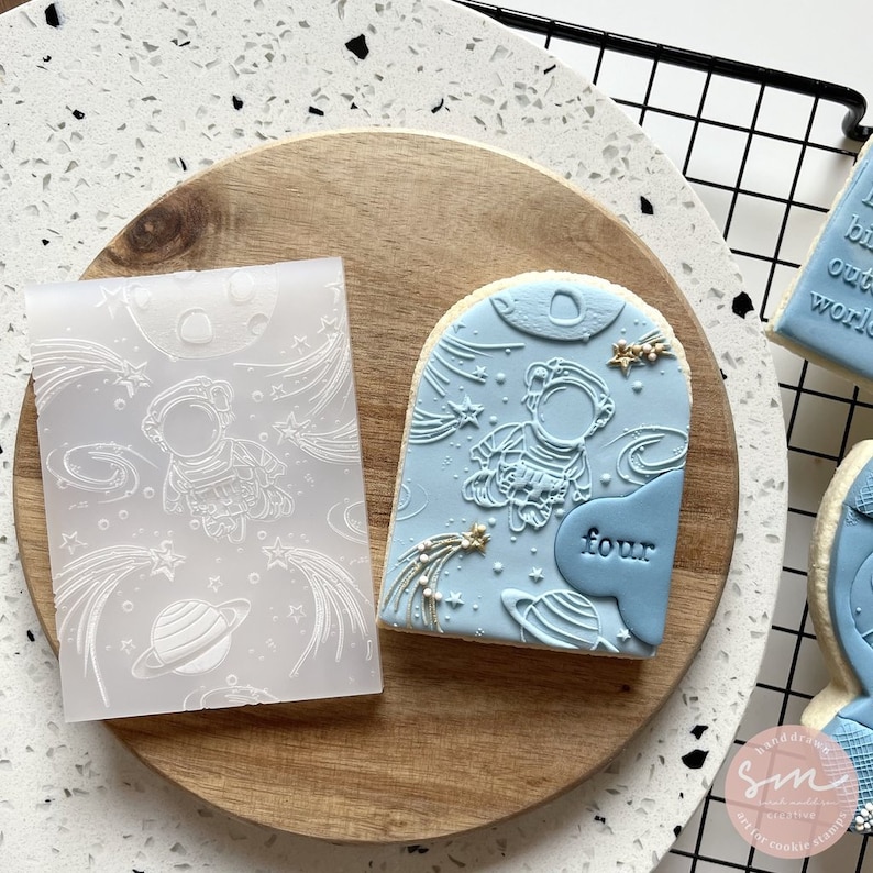 SPACE THEMED PATTERN Sarah Maddison Cookie Stamp | Etsy