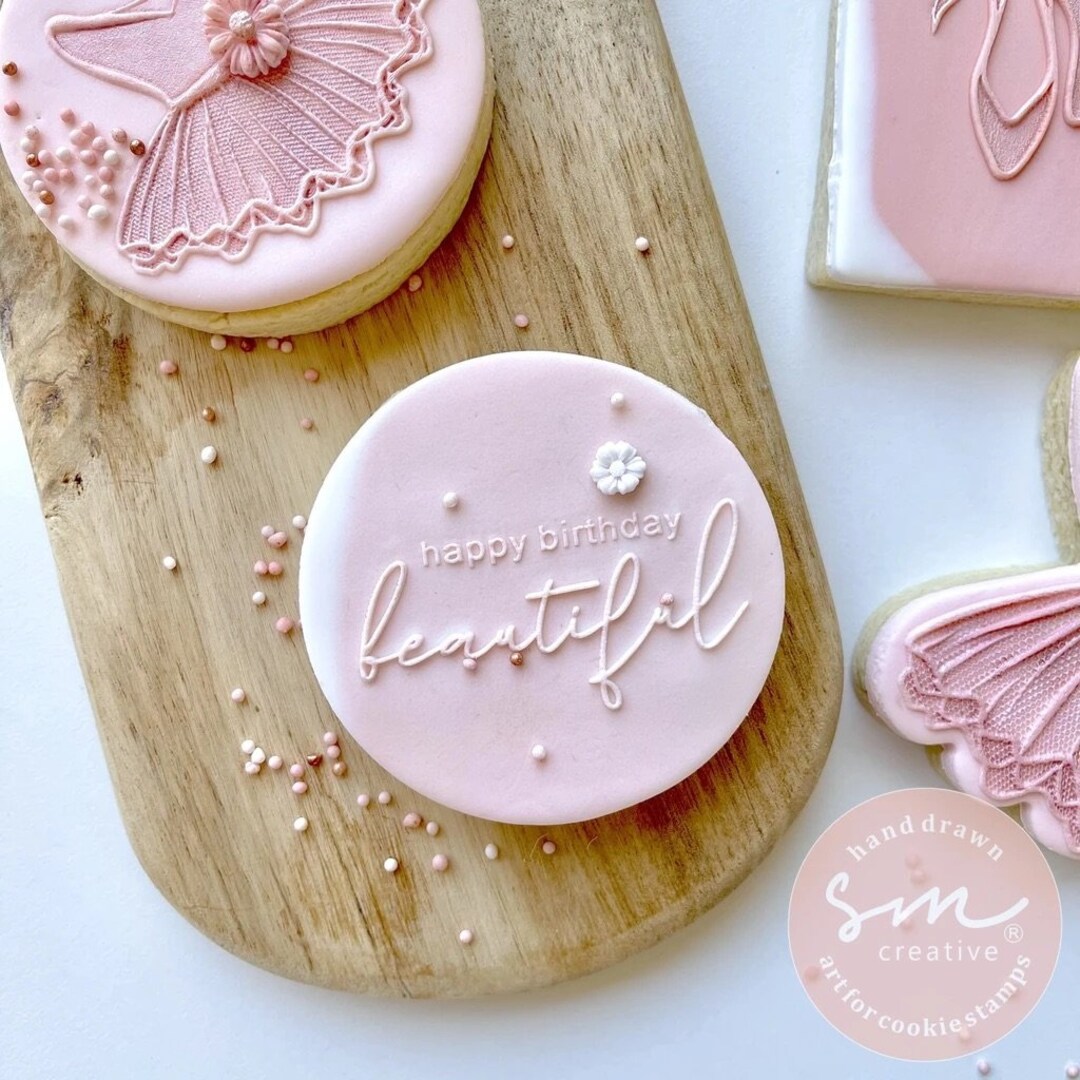 HAPPY BIRTHDAY BEAUTIFUL Sarah Maddison Cookie Stamp - Etsy
