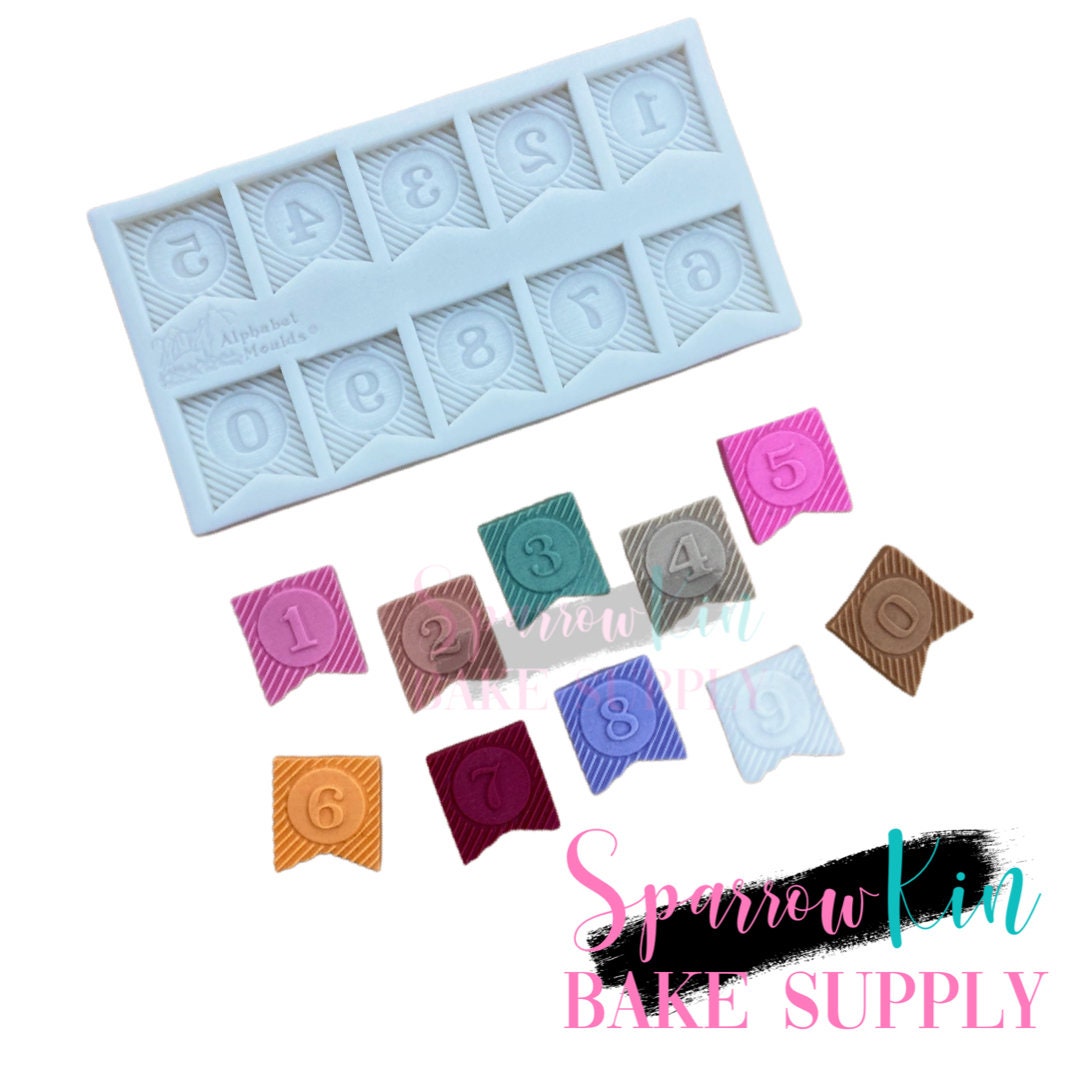 BANNER NUMBERS Silicone Mold - Etsy