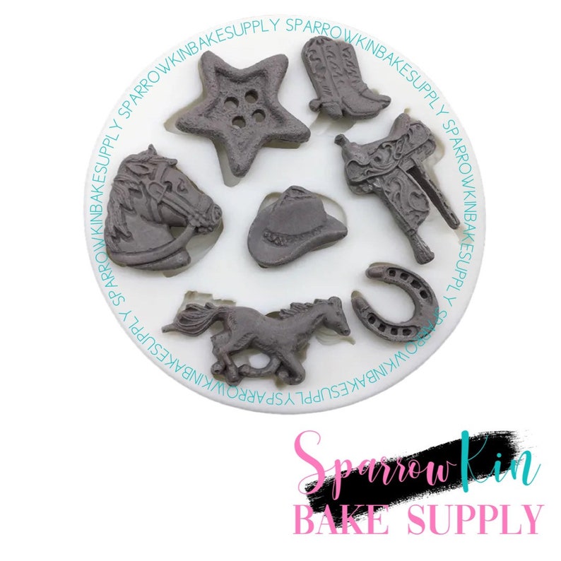 COWBOY THEMED 7 Cavities Silicone Mold | Western Theme | Cowgirl ...