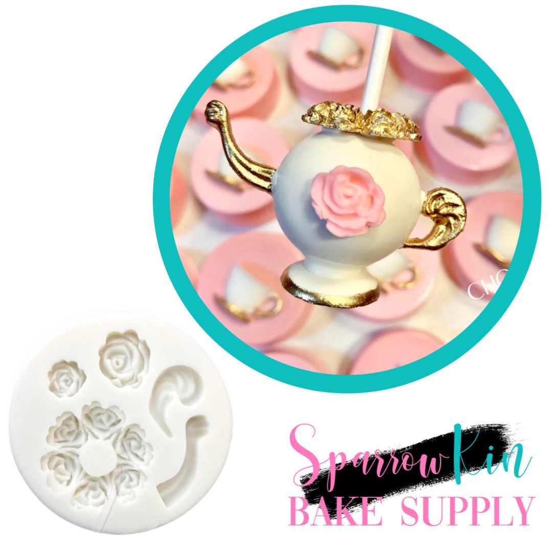 CREATE A TEAPOT Silicone Mold Tea Pot Cake Pops, Spout and Handle Resin ...