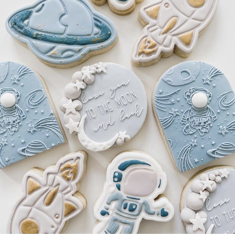 SPACE THEMED PATTERN Sarah Maddison Cookie Stamp | Etsy
