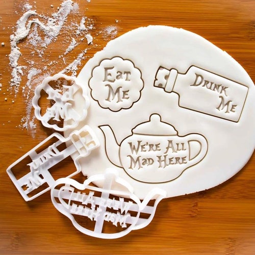 Alice Wonderland Theme Cookie Fondant Cutters Etsy