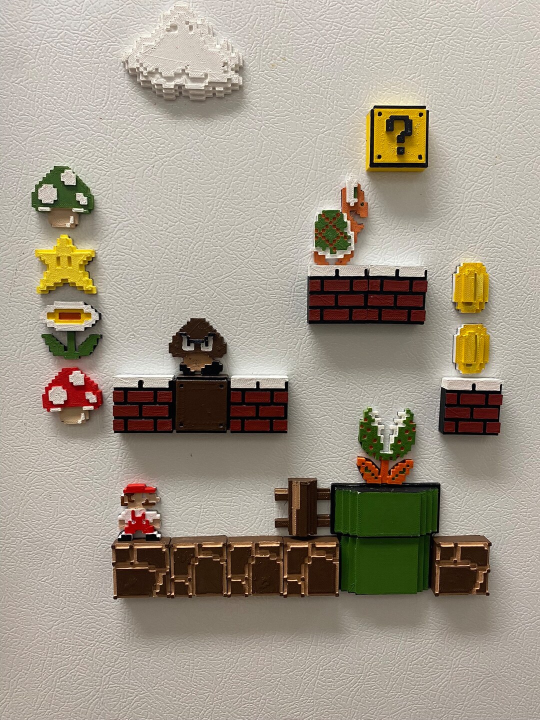 Super Mario 3d Printed, 26 Piece Fridge Magnet Set - Etsy