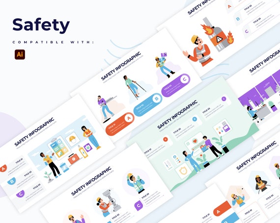 Safety Infographics Template for Illustrator Best - Etsy
