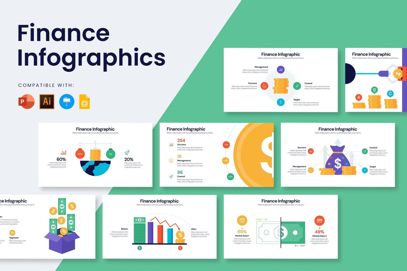 Finance Infographic Templates | Diagrams for Powerpoint, Illustrator ...