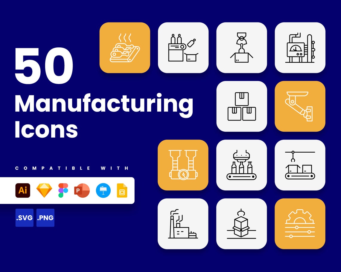 Manufacturing Icons | Vector Icons for Powerpoint, Keynote, Illustrator ...