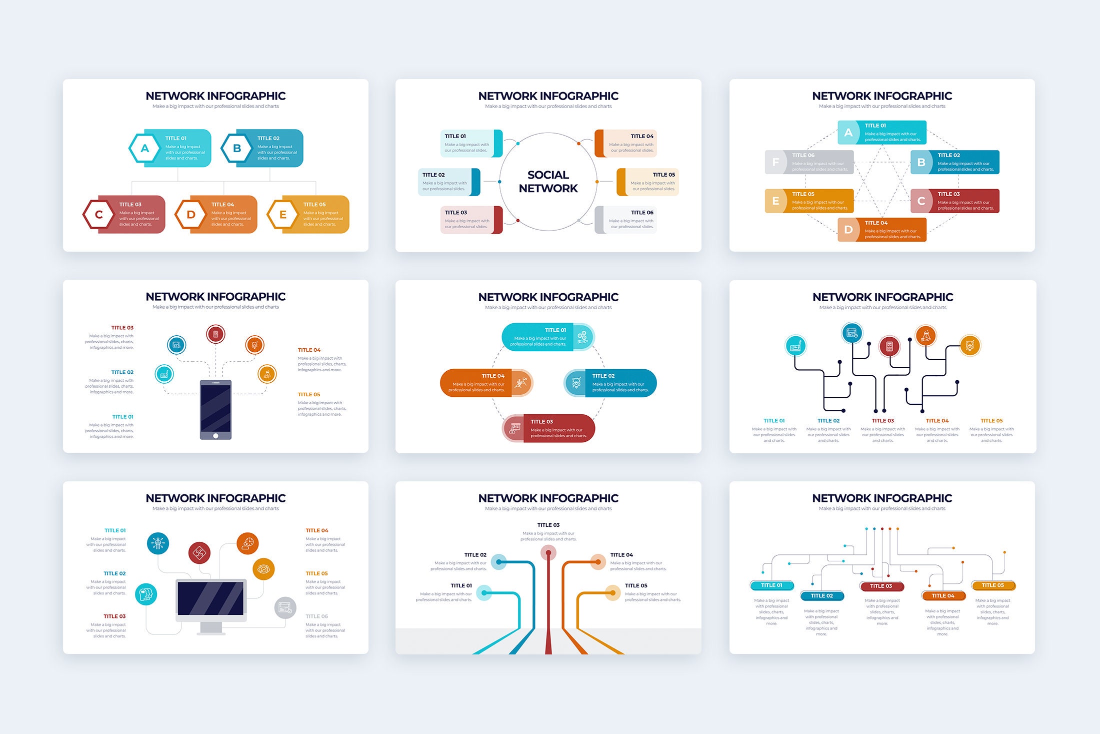 Network Infographics Template for Illustrator Best Illustrator Template ...