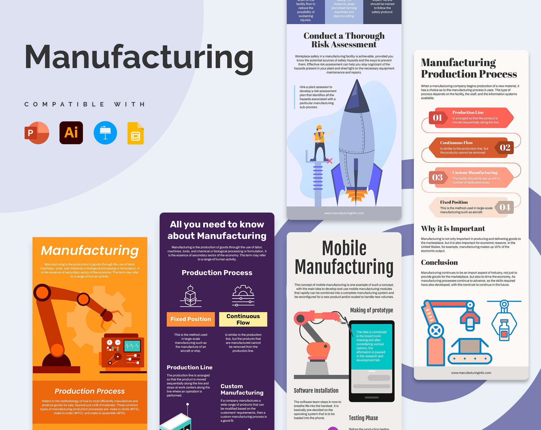 Manufacturing Vertical Infographic Templates Diagrams for Powerpoint ...