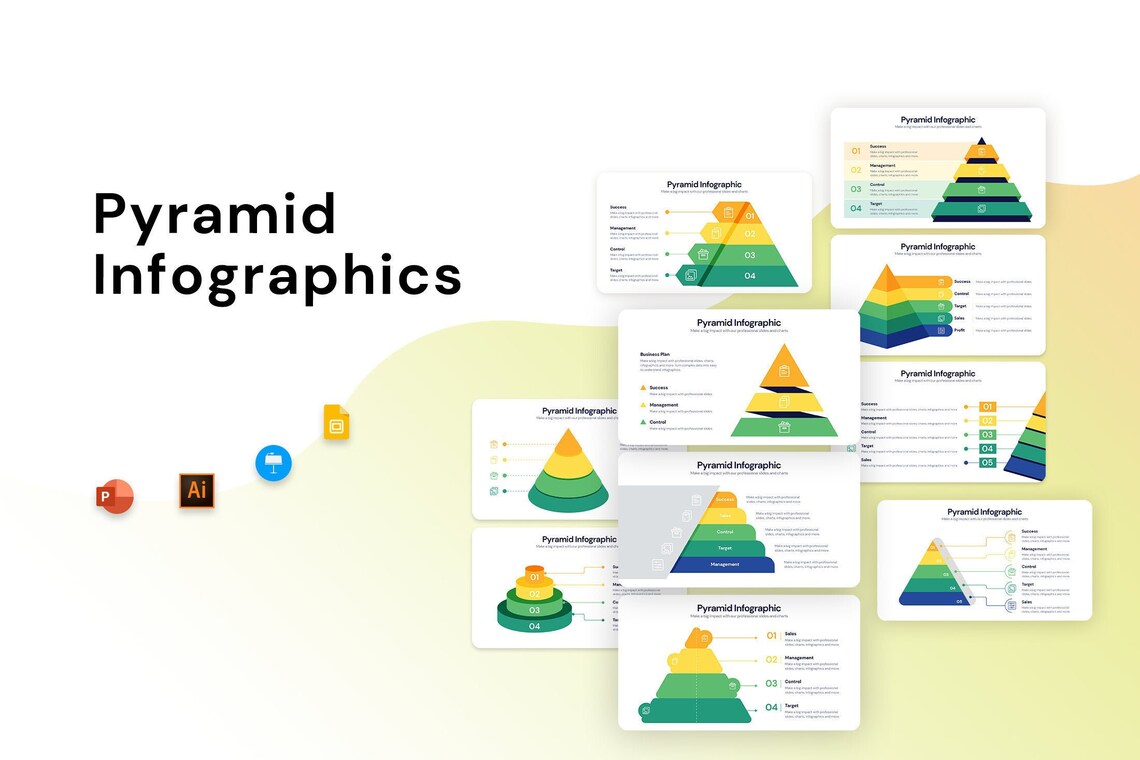 Pyramid Infographic Templates Diagrams for Powerpoint, Illustrator ...