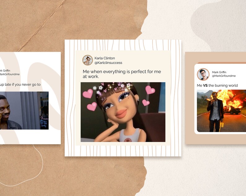 50 Gif & Meme Posts CANVA Templates | Easy to Edit | Increase Instagram ...