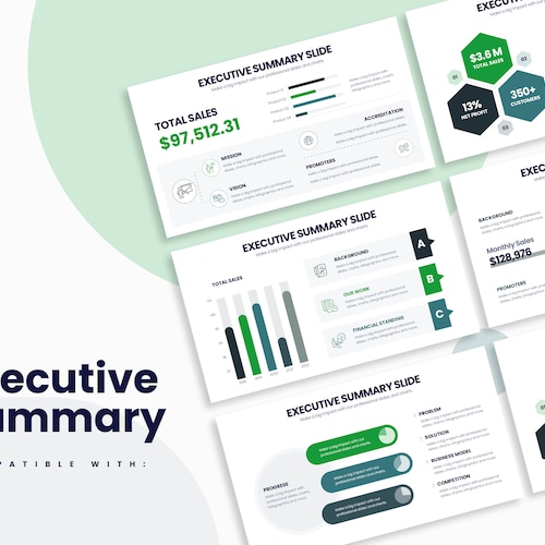Executive Summary Infographics Powerpoint Template Template - Etsy