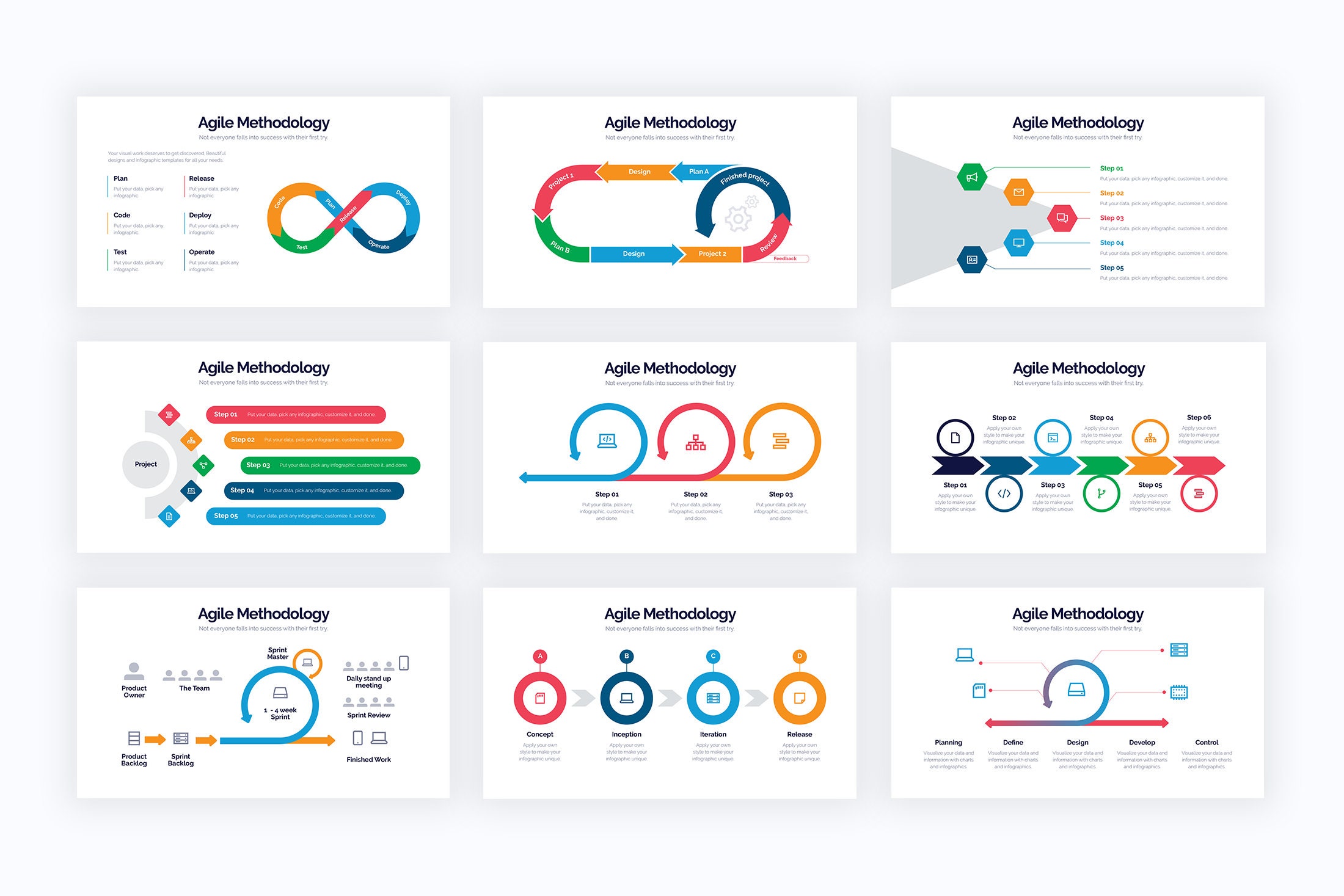 Agile Infographic Templates Diagrams for PowerPoint | Etsy