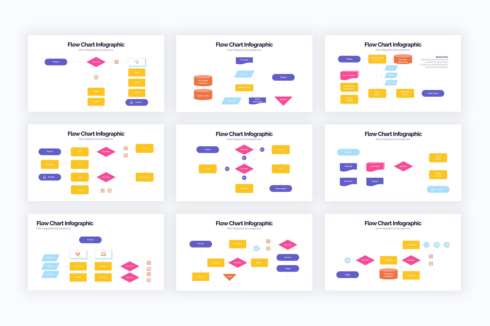 Flow Chart Templates | Diagrams for Powerpoint, Illustrator, Keynote ...