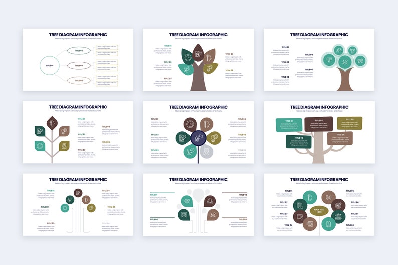 Tree Diagram Infographics Template for Illustrator Best Illustrator ...