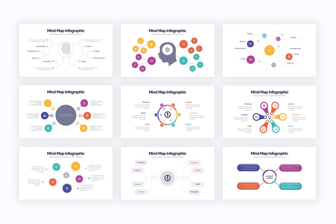 Mind Map Infographic Templates | Diagrams for Powerpoint, Illustrator ...