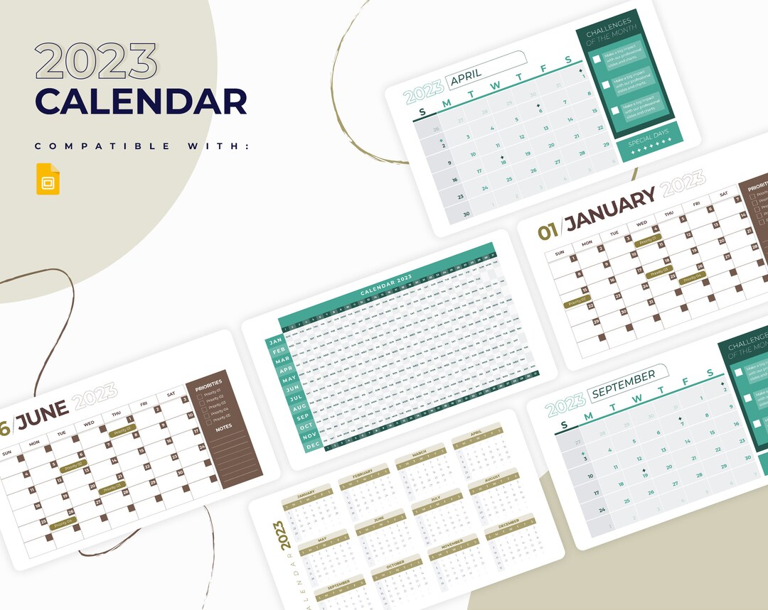 2023 Calendar Infographics | Template for Google Slides | Best Google ...