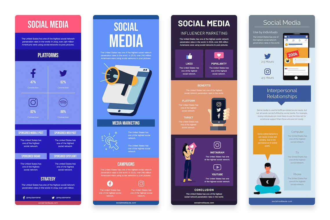 Social Media Vertical Infographic Templates Diagrams for Powerpoint ...