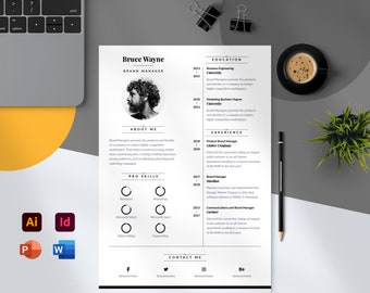 Eva Resume Template Professional Microsoft Word CV Indesign | Etsy