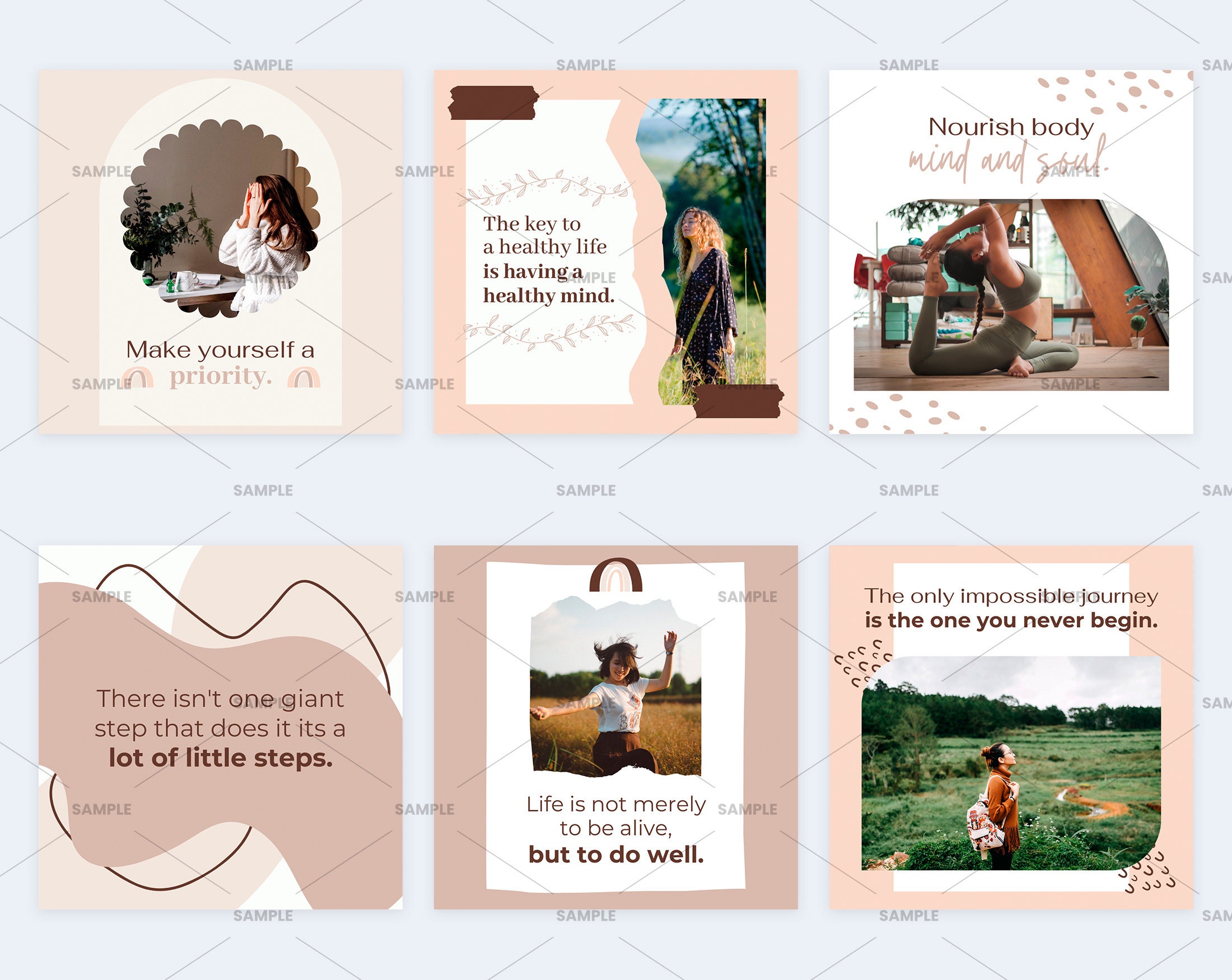 Wellness Viral Quote Social Media Quote Templets for Canva, Viral Post ...