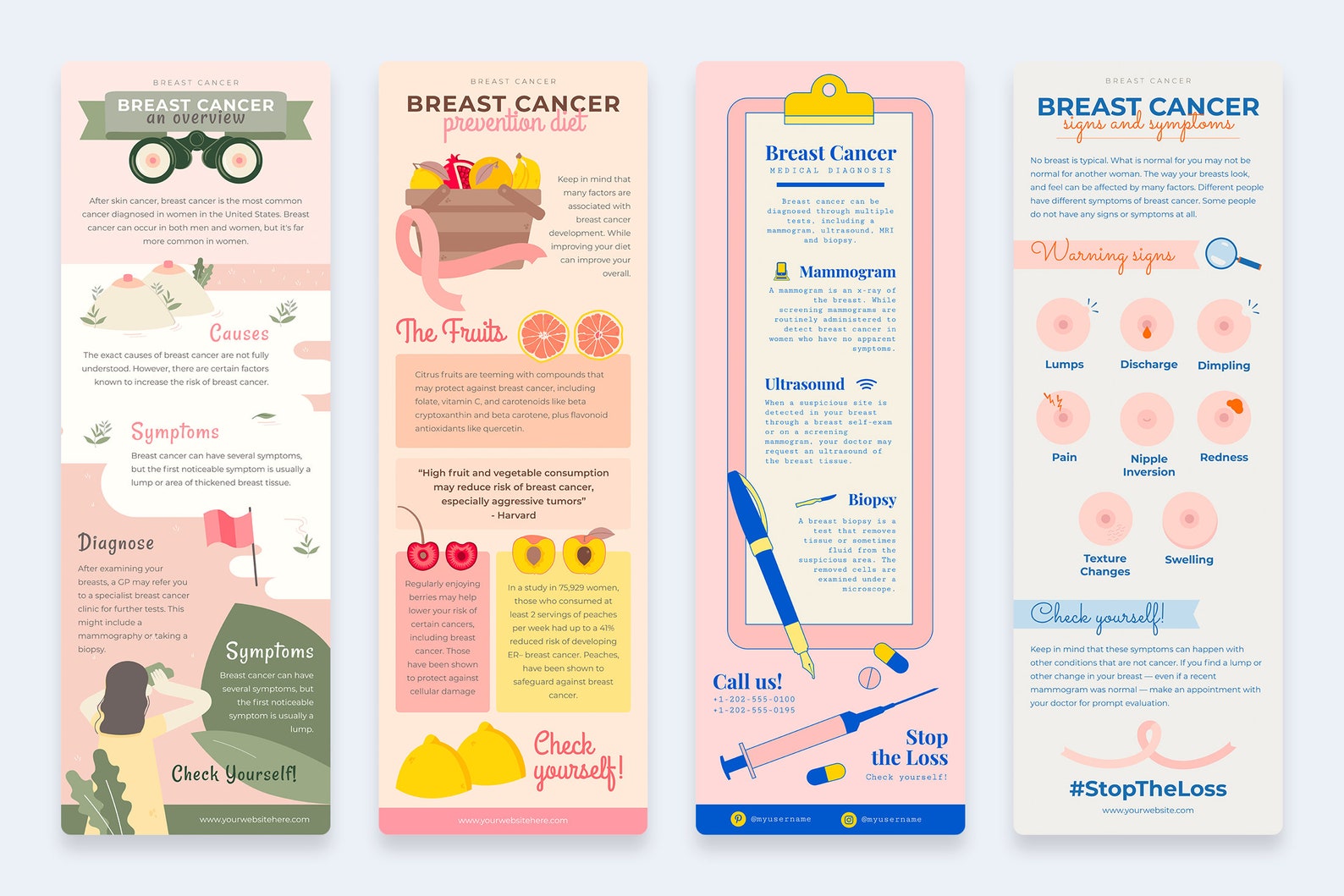 Breast Cancer Vertical Infographic Templates | Diagrams for Powerpoint ...