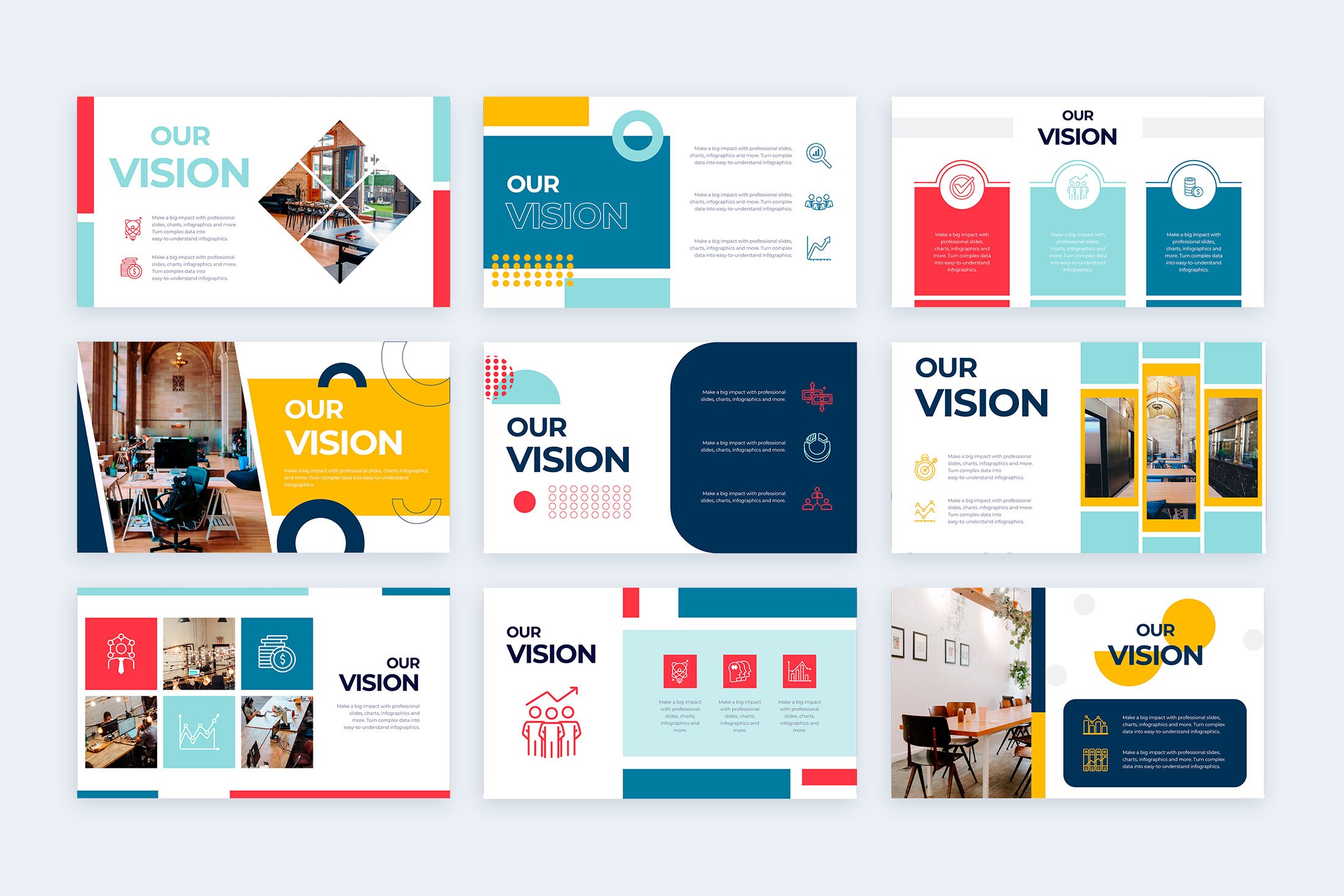 Vision Infographic Slides Template for Illustrator Easy to - Etsy
