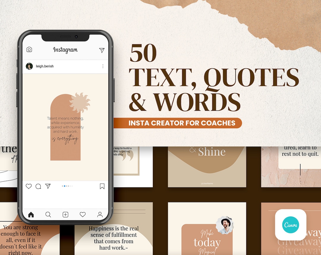 50 Text, Quotes & Words Posts CANVA Templates | Easy to Edit | Increase ...