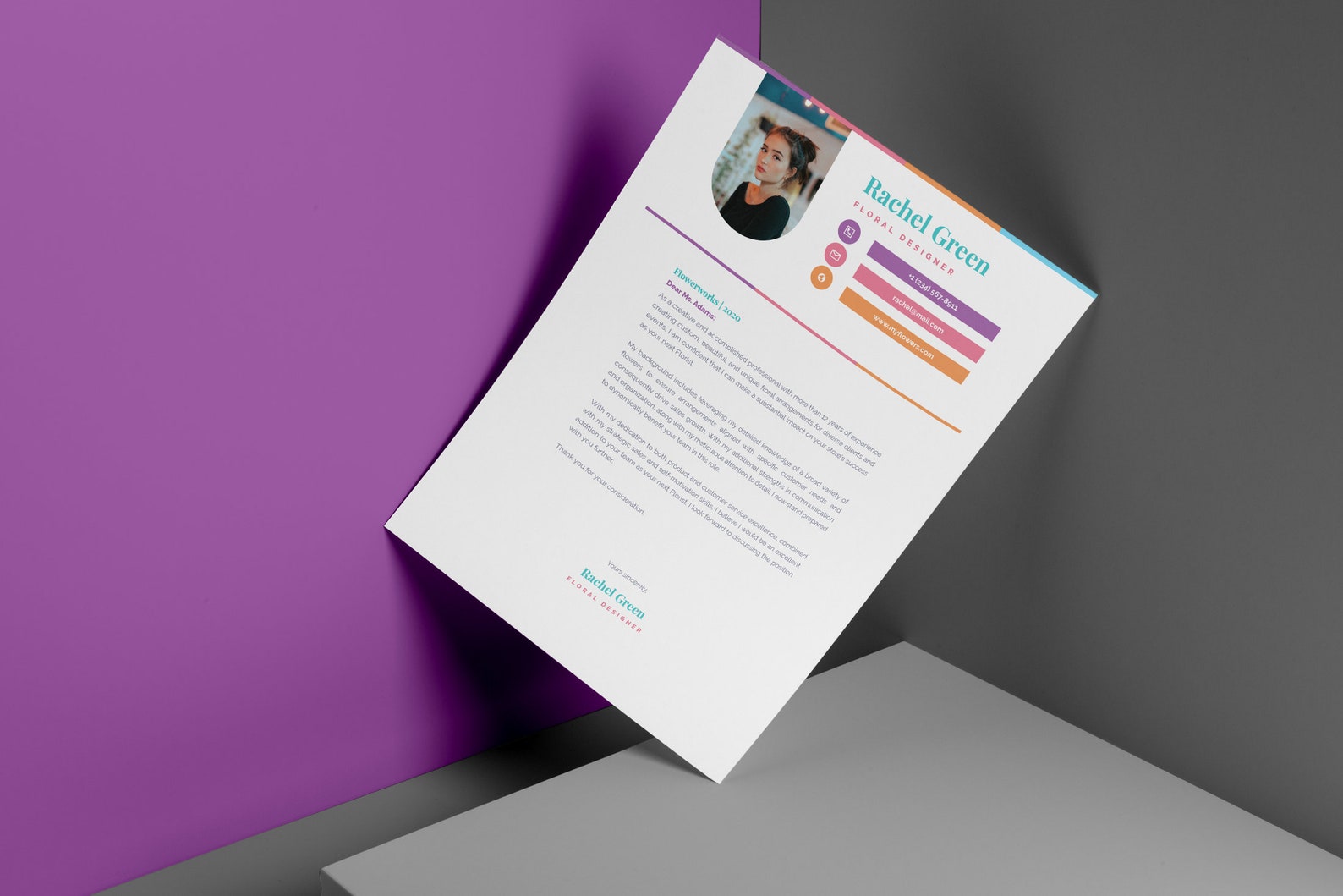 Zoe Resume Template | Professional Microsoft Word CV Indesign Template ...