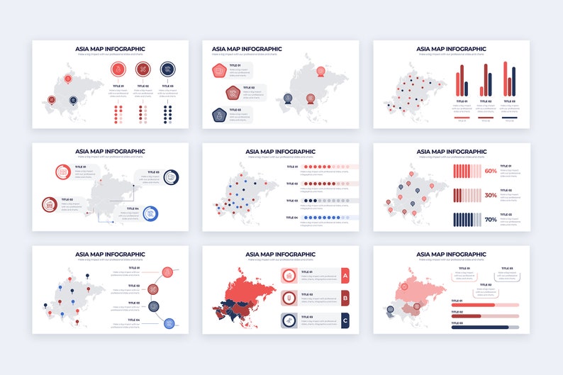 Asia Map Infographics Powerpoint Template, Template for Powerpoint ...