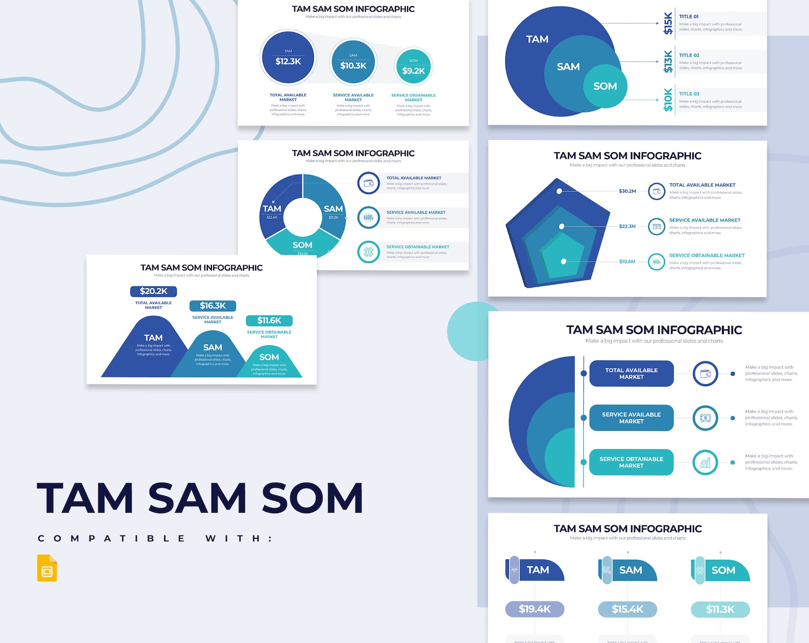 TAM SAM SOM Infographics | Template for Google Slides | Best Google ...