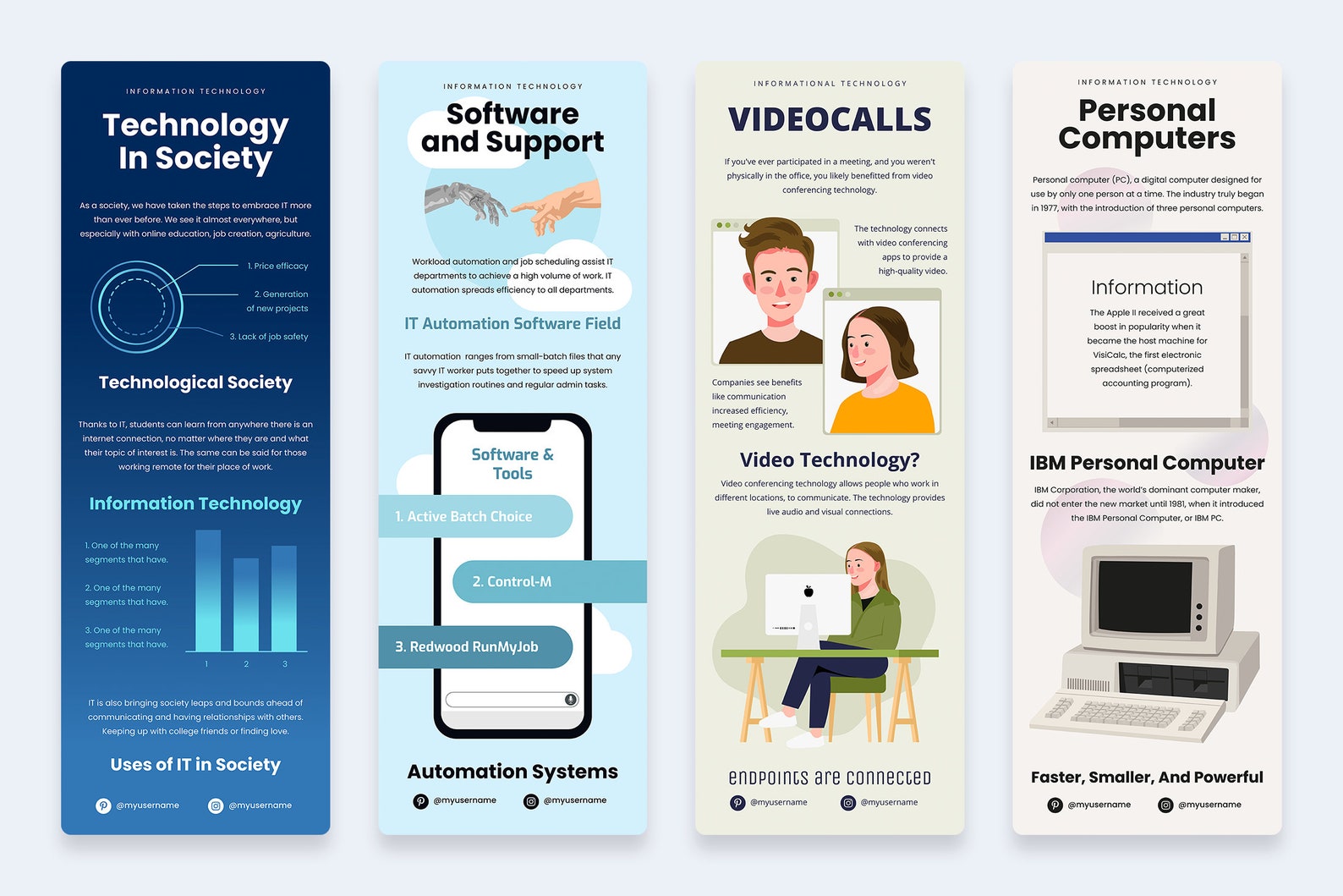 IT Technology Vertical Infographic Templates | Diagrams for Powerpoint ...