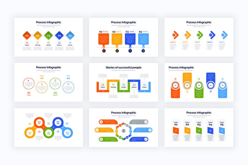Process Infographic Templates Diagrams for Powerpoint - Etsy Canada