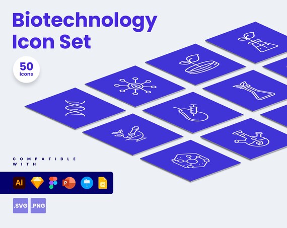 Biotechnology Icons Vector Icons for Powerpoint Keynote | Etsy
