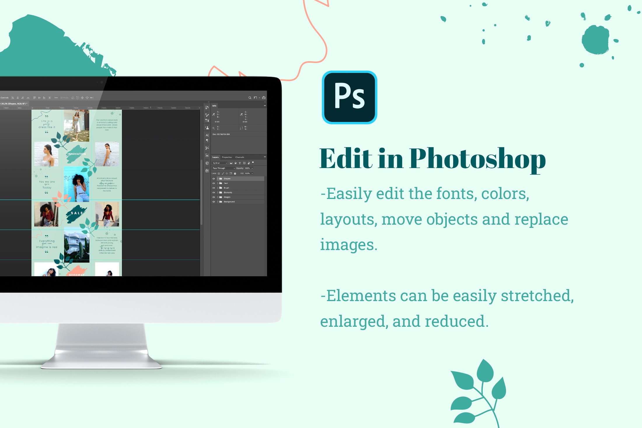 Blanche Instagram Puzzle Template CANVA Instagram Post Template Collage ...