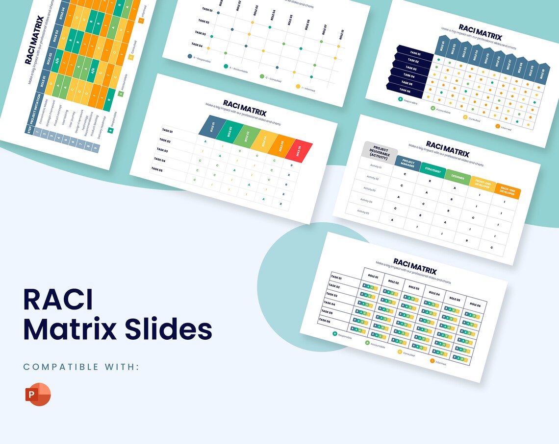 RACI Matrix Slides Template for Powerpoint | Minimal Work | Modern ...