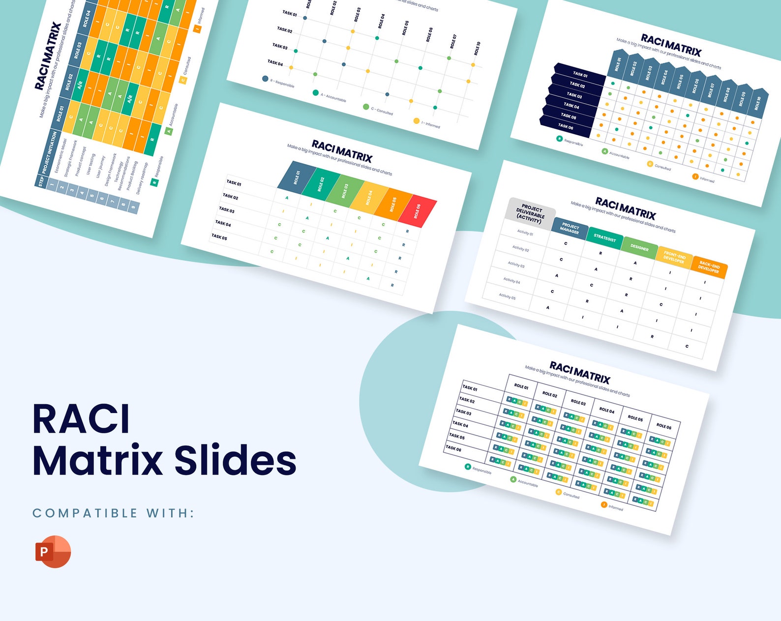 RACI Matrix Slides Template for Powerpoint | Minimal Work | Modern ...