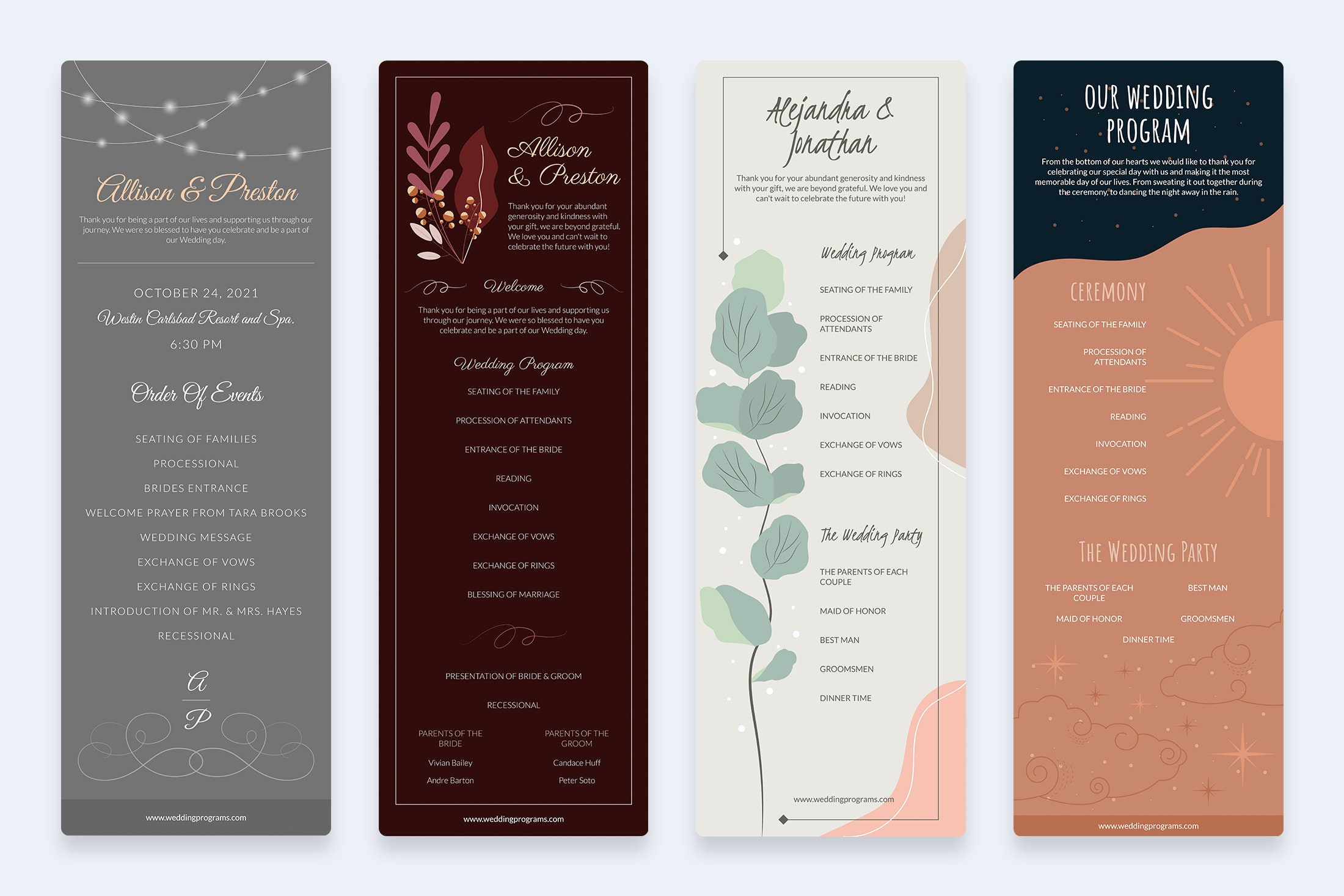 Wedding Program Vertical Infographic Templates | Diagrams for ...
